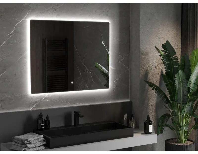 Mexen Sun, LED koupelnové zrcadlo s podsvícením 100x80 cm, 6000K, ochrana proti zamlžování, 9807-100-080-611-00