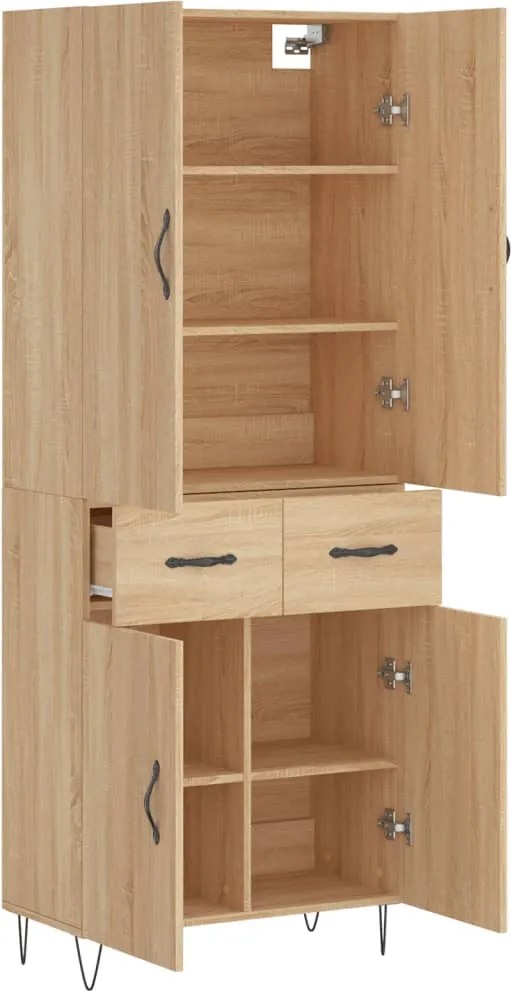 Skříň highboard dub sonoma 69,5 x 34 x 180 cm kompozitní dřevo 3198180