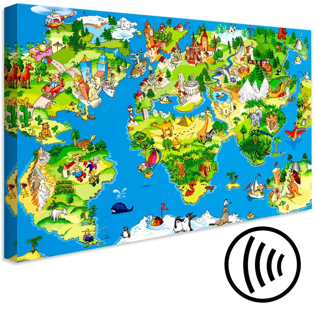 Obraz Dětská mapa (1-dílný) široký - dětská verze světové mapy