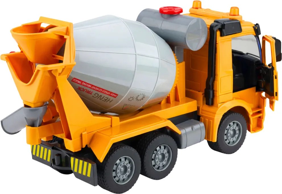 LEAN Toys Stavební nákladní automobil, míchačka betonu, otočný buben, světla, zvuky