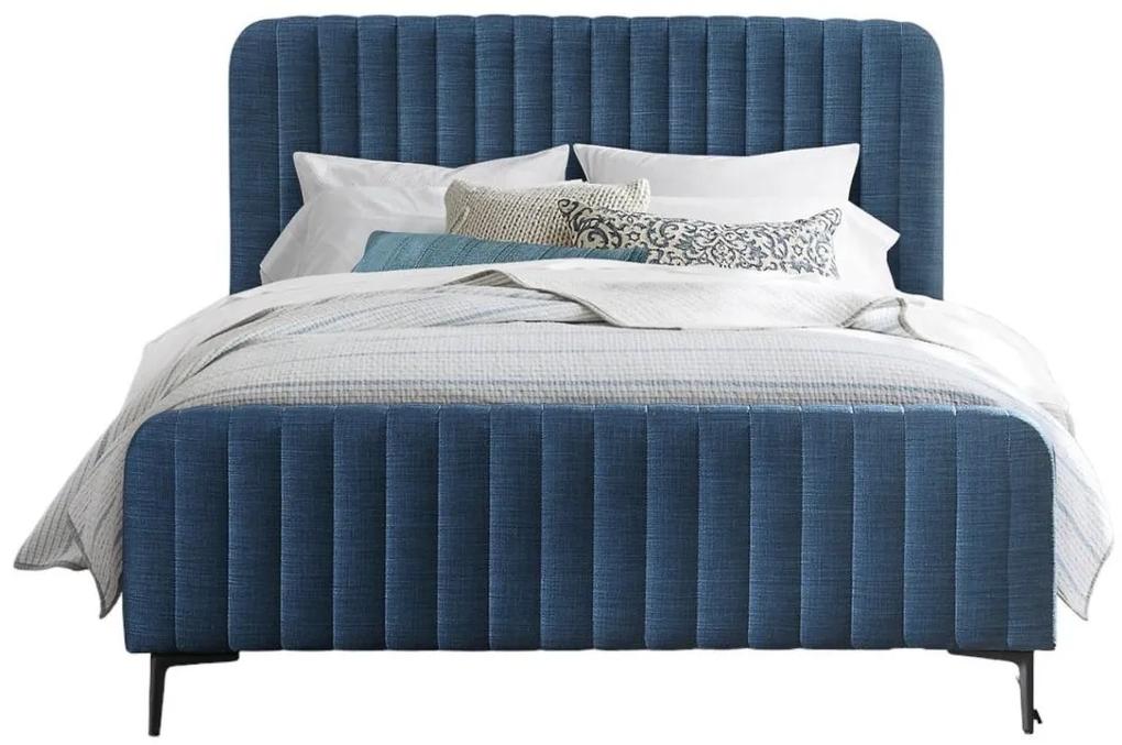 Čalouněná postel HUMP 180x200 cm, látka modrá