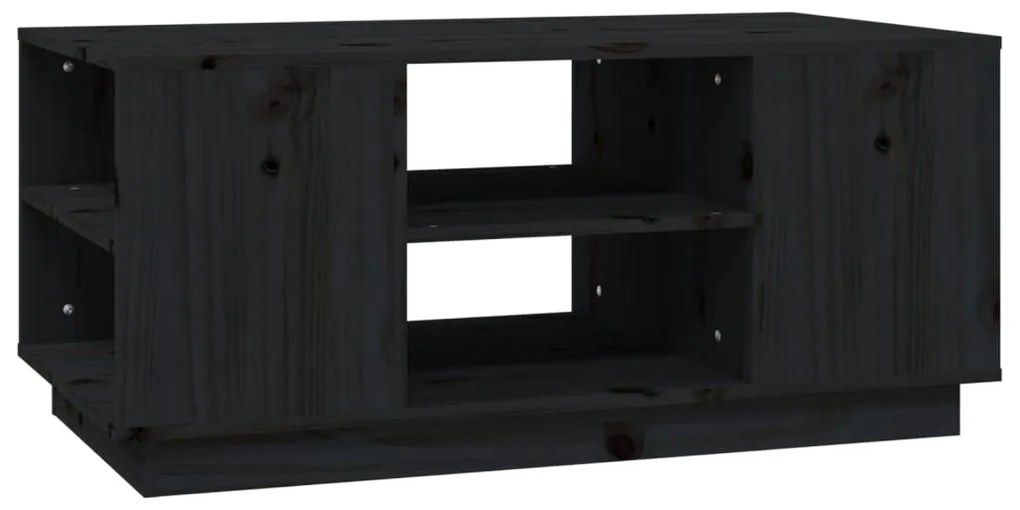 814403 vidaXL Konferenční stolek černý 90x49x40,5 cm masivní borové dřevo