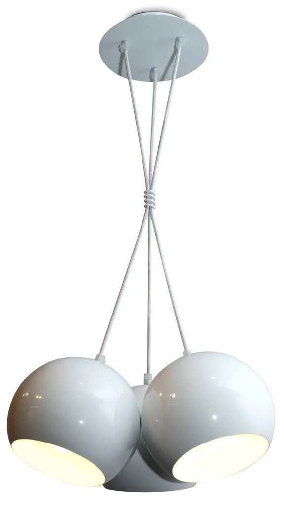Light for home - Závěsný lustr na lanku 50403 "FOTON", 3x60W, E27, Bílá