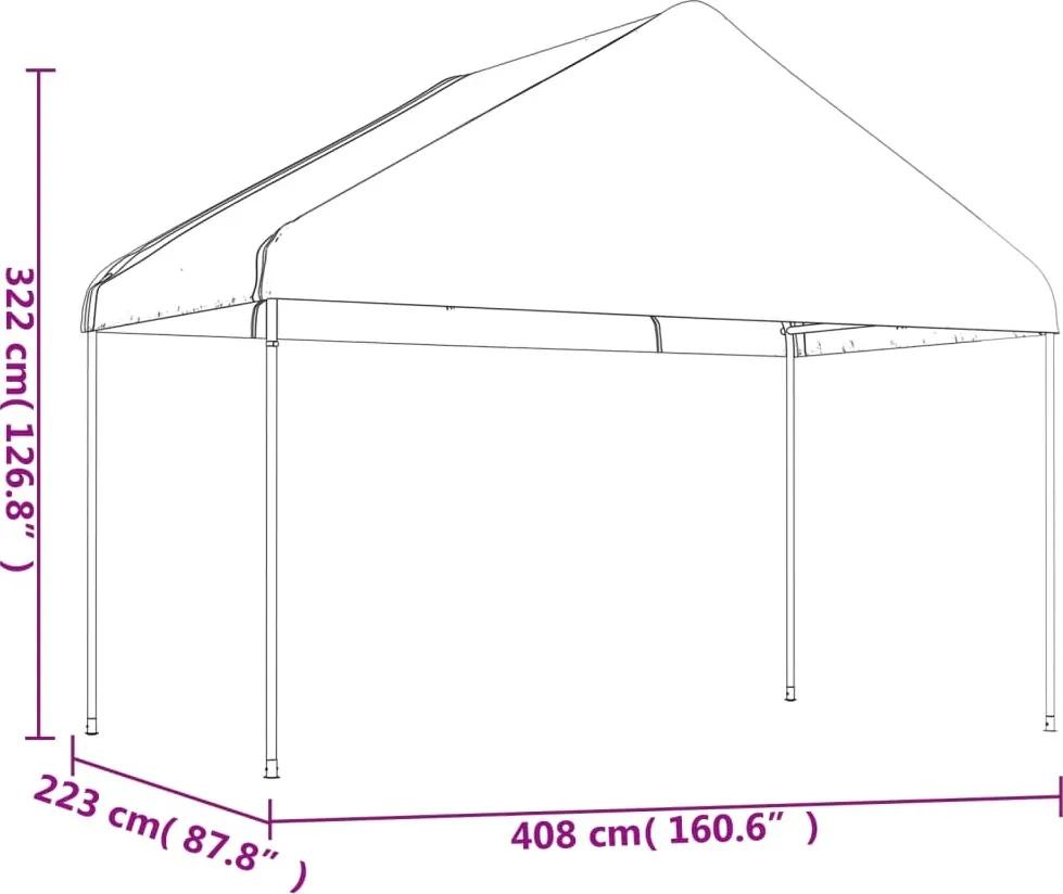 vidaXL Altán se střechou bílý 17,84 x 4,08 x 3,22 m polyethylen [3155516]