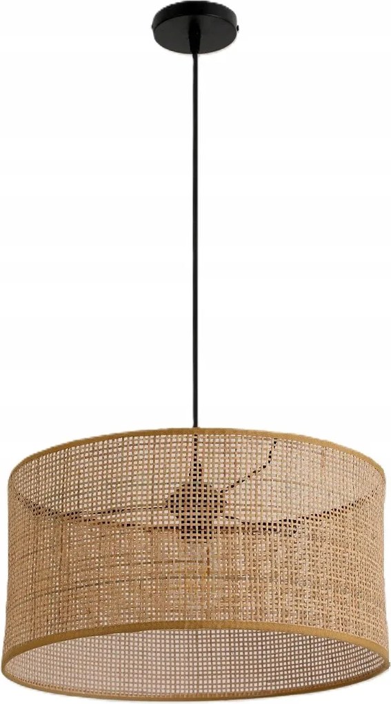 Ratanová závěsná stropní lampa s stínidlem 40 cm, přírodní styl Boho