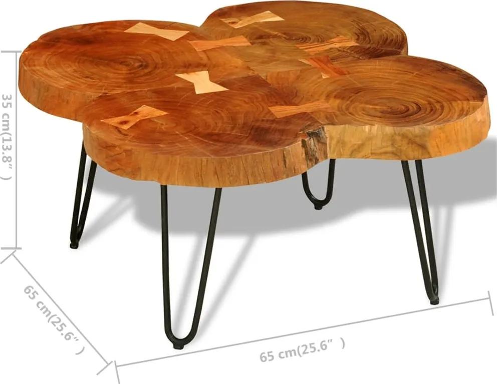 vidaXL Konferenční stolek 35 cm 4 dřevěné koláče sheeshamové dřevo [242444]