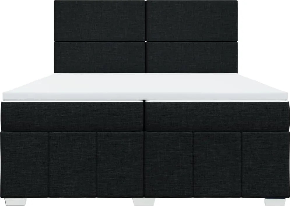 Box spring postel s matrací černá 200x200 cm textil 3291770