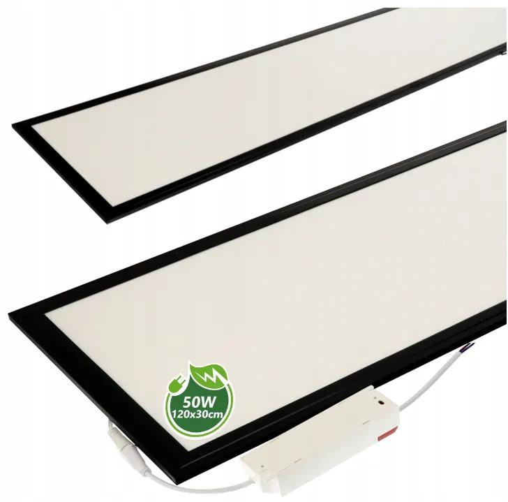 BERGE LED panel povrchový - 30x120 - 50W - černý - neutrální bílý