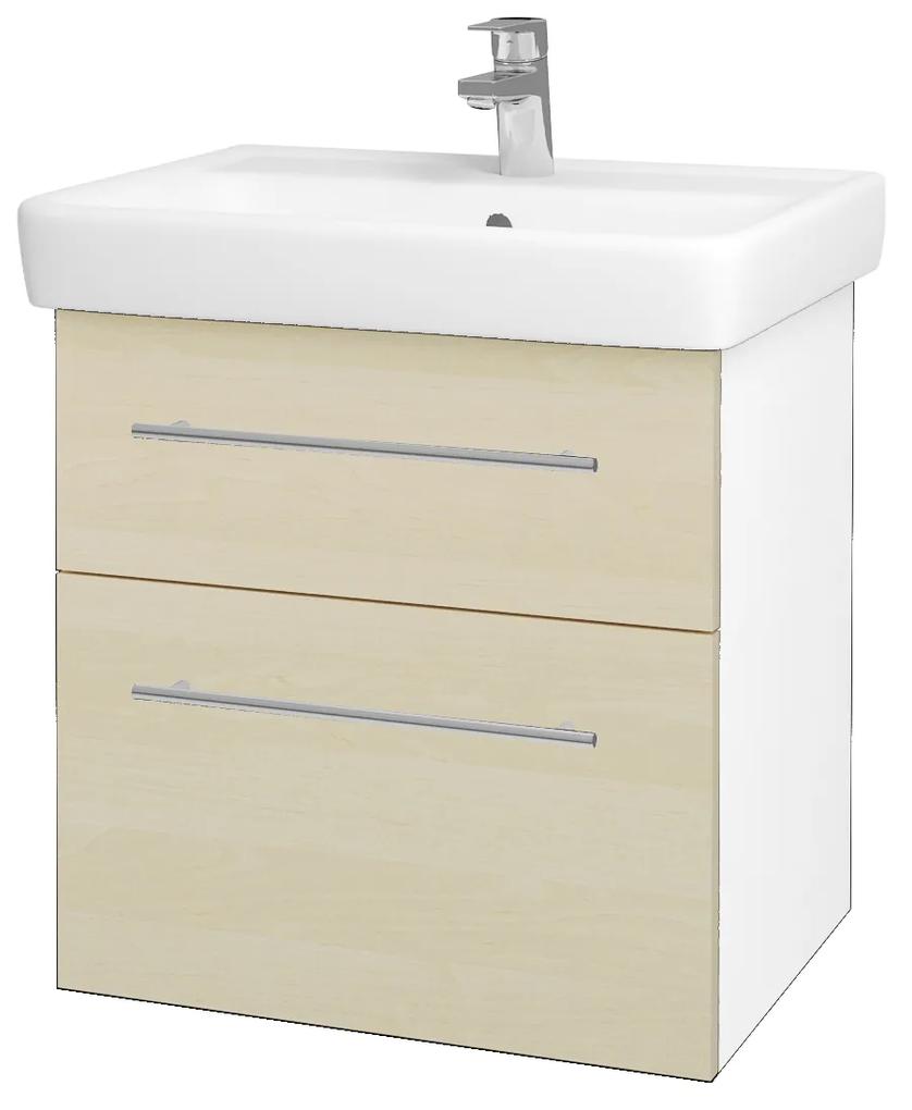 Dřevojas Koupelnová skříň Q MAX SZZ2 60 Varianta: N01 Bílá lesk / Úchytka T04 / L01 Bílá vysoký lesk