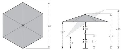 Doppler LIFE 180 cm - naklápěcí slunečník s klikou : Desén látky - 861