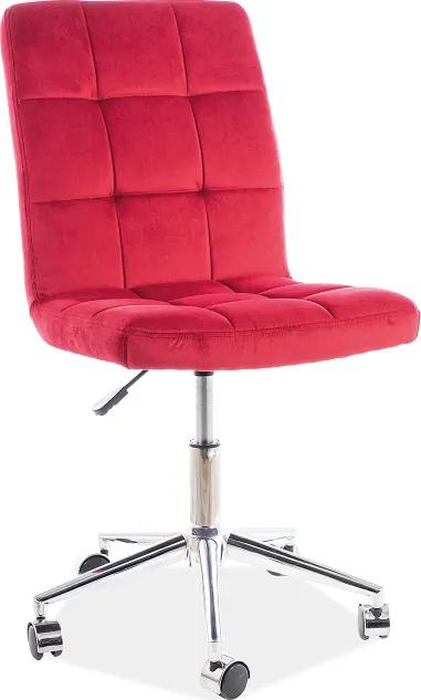 Nábytkáři ORFA Q-020 - VELVET - kancelářská židle - látka bordo Bluvel 59 (OBRQ020VBO=1balík)Nosnost 100kg (S) (K150-E)