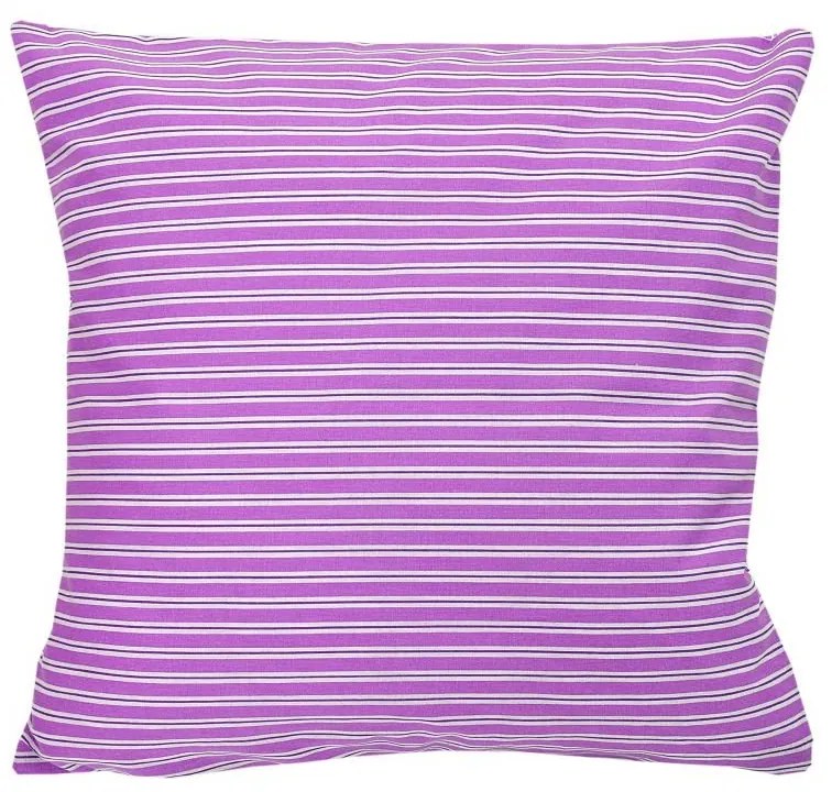 Stanex Povlak na polštářek bavlněný Kvítek-pruh fialový (LS196) ROZMĚR: 90 x 70 cm
