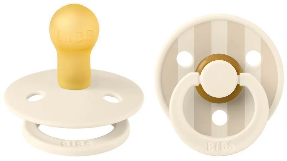 Bibs dudlíky kaučuk Colour Pin 2 ks 0-6 měsíců Ivory-vanilla-mix