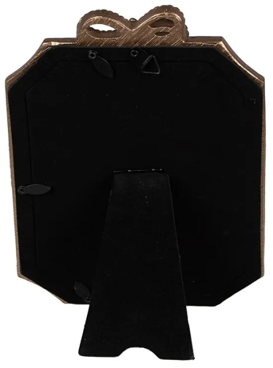 Modro-zlatý fotorámeček s motivem mašle v horní části – pro fotografii o velikosti 13x18 cm