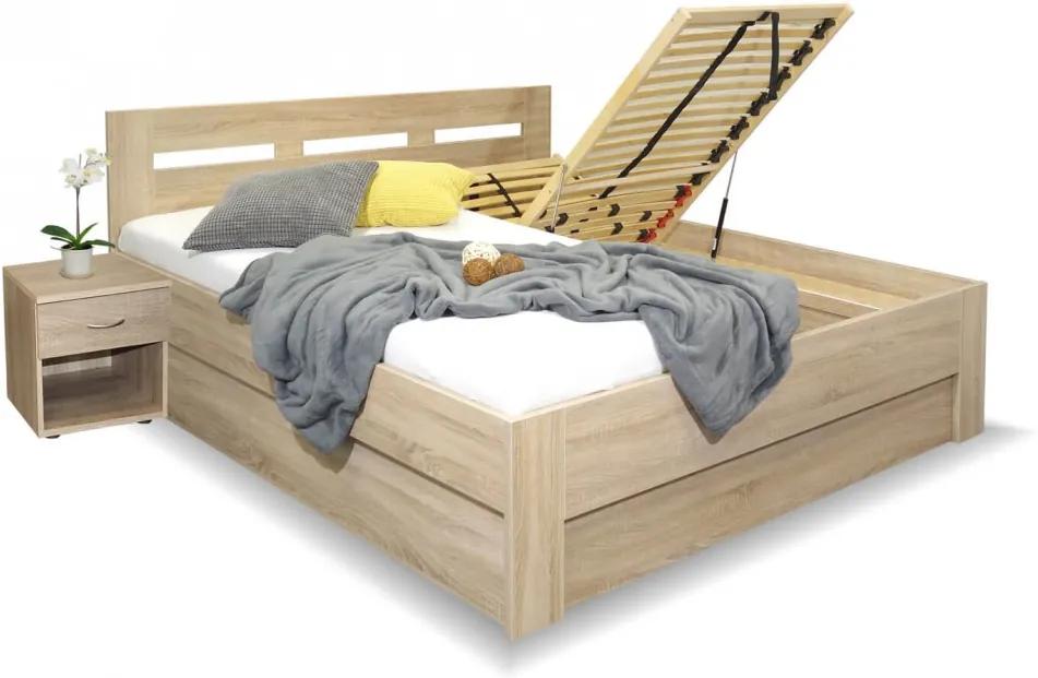 Manželská postel s úložným prostorem Pegas 160x210 , Dub Sonoma
