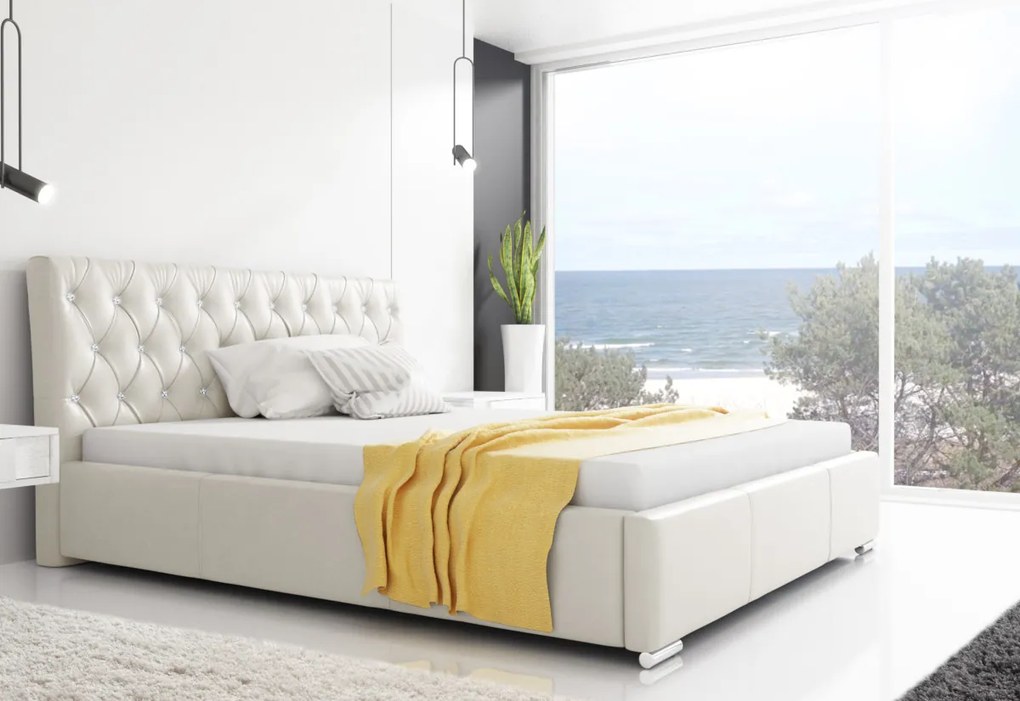 Čalouněná postel NARVE + matrace DE LUX, 200x200, madryt 912