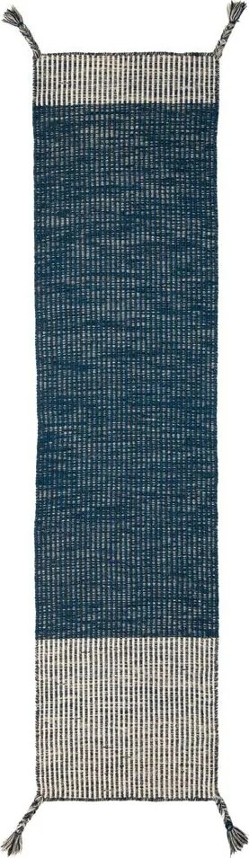Ručne tkaný kusový behúň Infinite Indira Blue, 60x200, modrá, chodba / predsieň, Flair Rugs