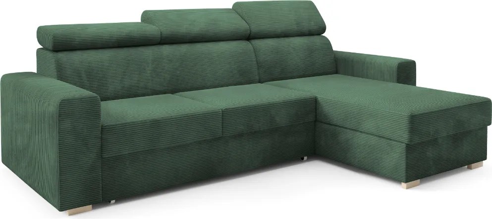 Rohová rozkládací sedací souprava do L MOKKA, 236 cm, s úložným prostorem Roh pohovky: Levý roh, Barva látky Poso: Tmavě béžová (Poso 04)