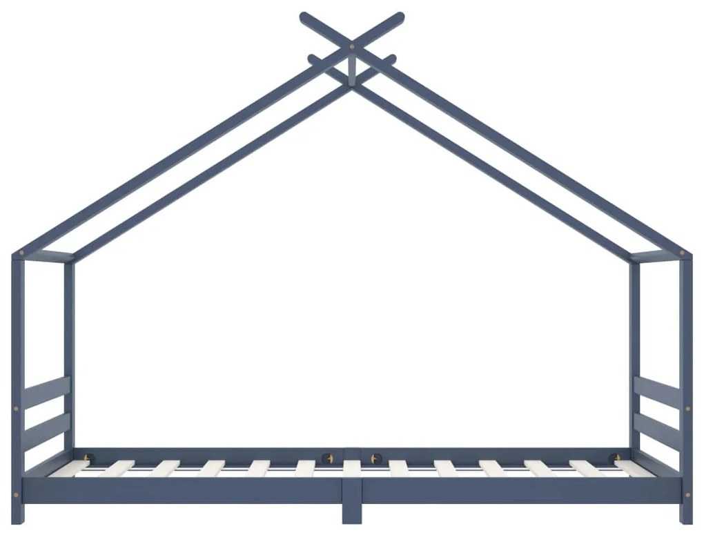 vidaXL Marketos Rám dětské postele šedý masivní borové dřevo 90 x 200 cm