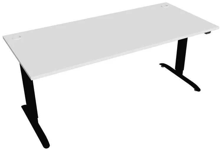Elektr. nastavitelný stůl 180x80 - HOBIS MOTION  MS 2 1800 Dekor stolové desky: bílá, Barva kovové podnože: černá