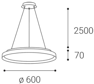 Led2 Závěsné LED svítidlo MOON P- Z, ø 60 cm Barva: Bílá, Stmívání: RF control