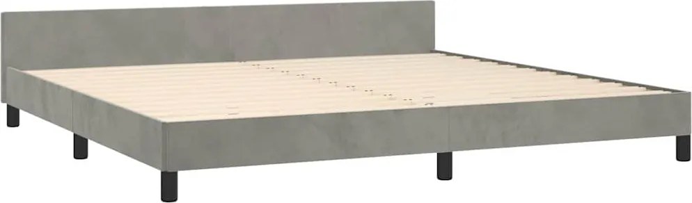 Rám postele bez matrace světle šedý 200 x 200 cm samet 3125836