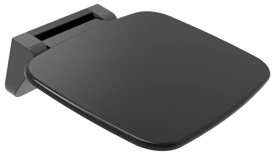 Polysan SAAP BLACK sklopné sedátko do sprchového koutu, 35x32,8cm,černá - CW1220B
