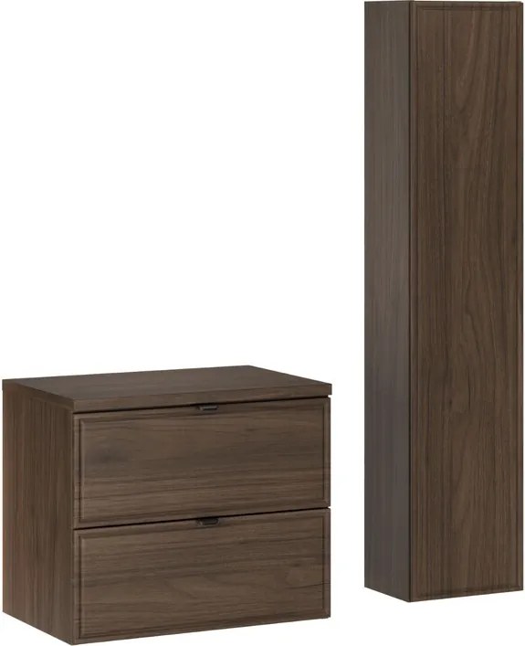 Koupelnová sestava Villa s deskou a skříňkami 60 cm ořech