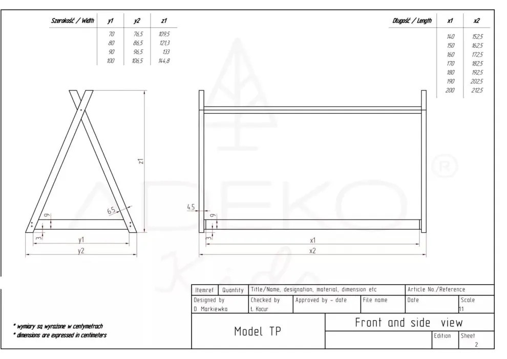 Domečková postel z borovicového dřeva Adeko Mila TP, 90 x 180 cm