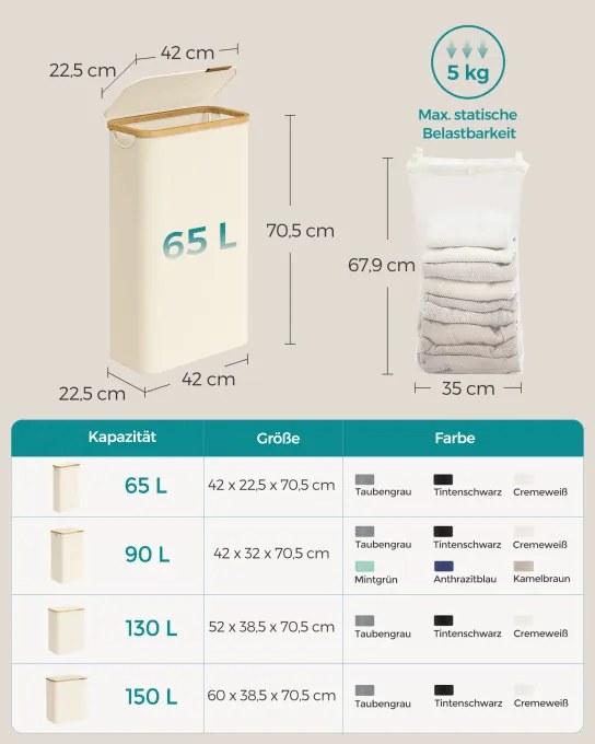 Prádelní koš 65 L LCB506W01