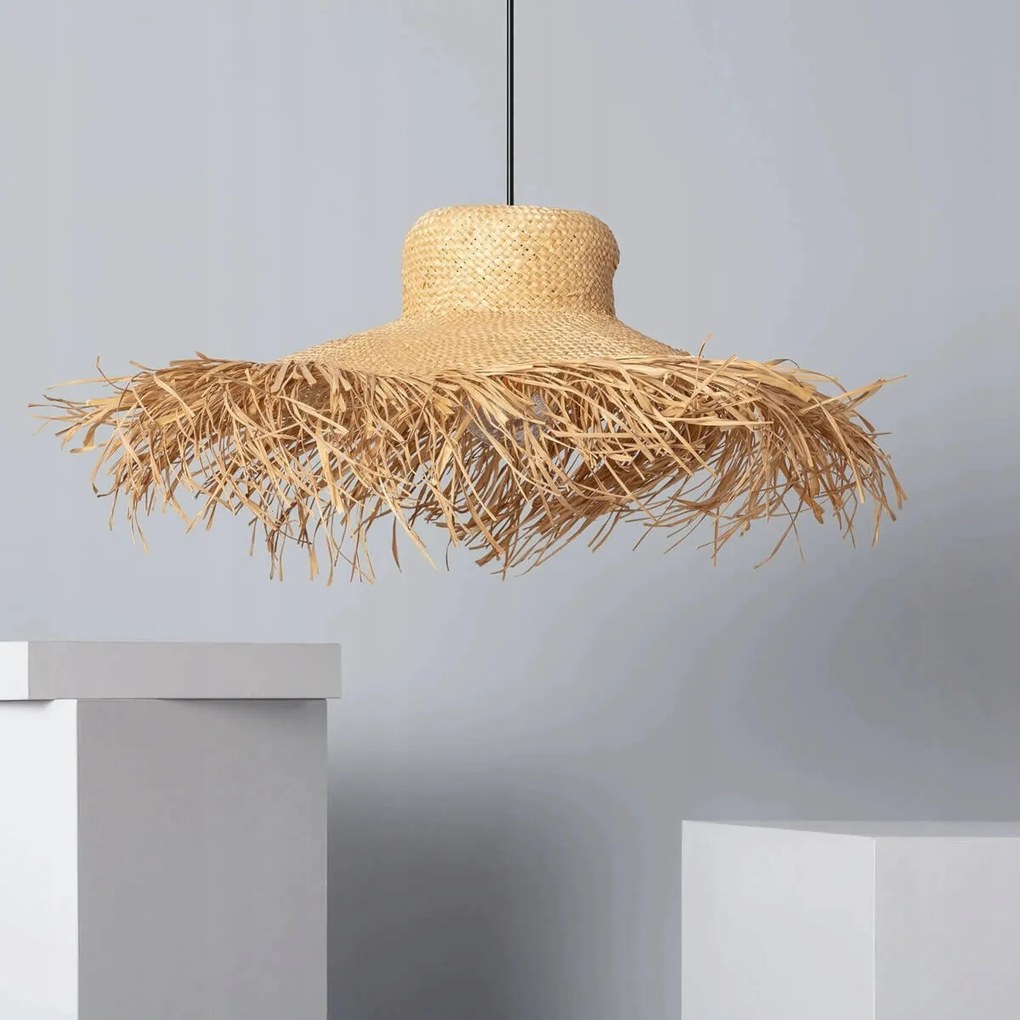 Závěsná lampa Boho ABR-LWAA-60 Abruzzo klobouk ekologická béžová