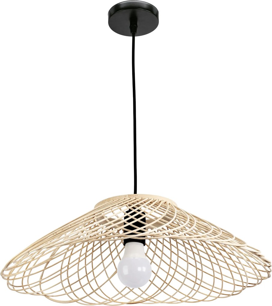 Toolight Natural, závěsné stropní svítidlo 40cm, 1xE27, APP1946-1CP, přírodní hnědá-černá, OSW-66076