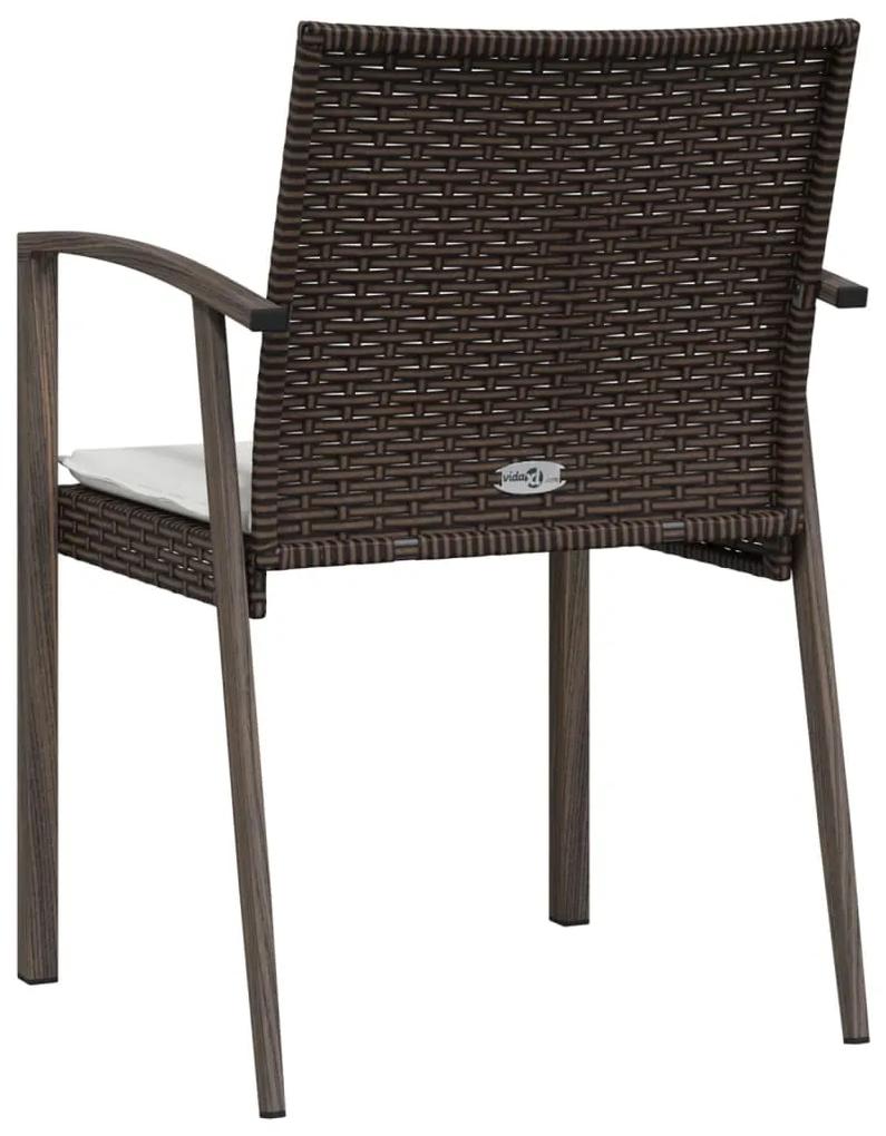 Zahradní židle s poduškami 6 ks hnědé 56,5x57x83 cm polyratan,  3187078