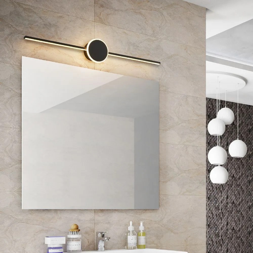 Toolight - LED nástěnná lampa nad zrcadlo 60CM APP849-1W, černá, OSW-07881
