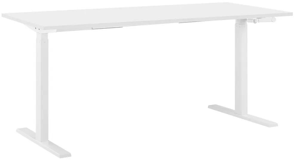 Manuálně nastavitelný psací stůl 160x72 cm bílý DESTIN II Beliani