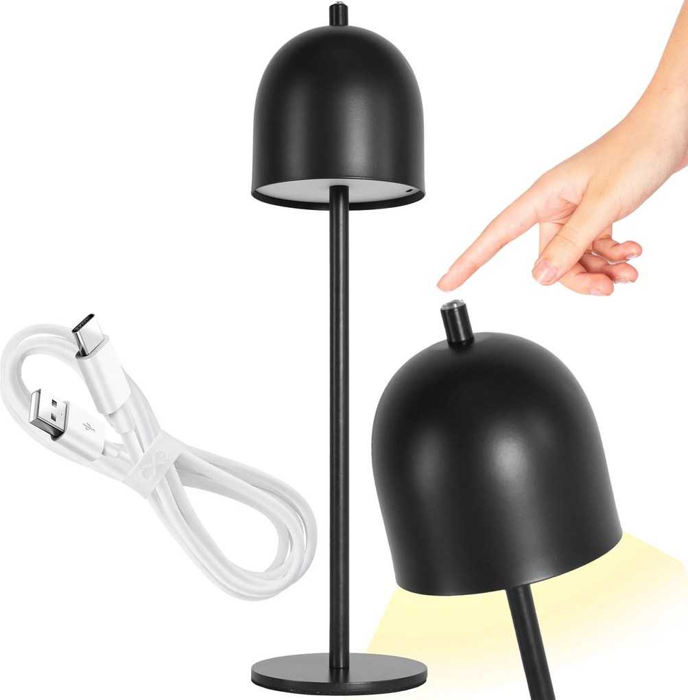 Toolight Toolight, bezdrátová noční USB lampa APP1358-T, černá matná, OSW-08621 Biano.cz
