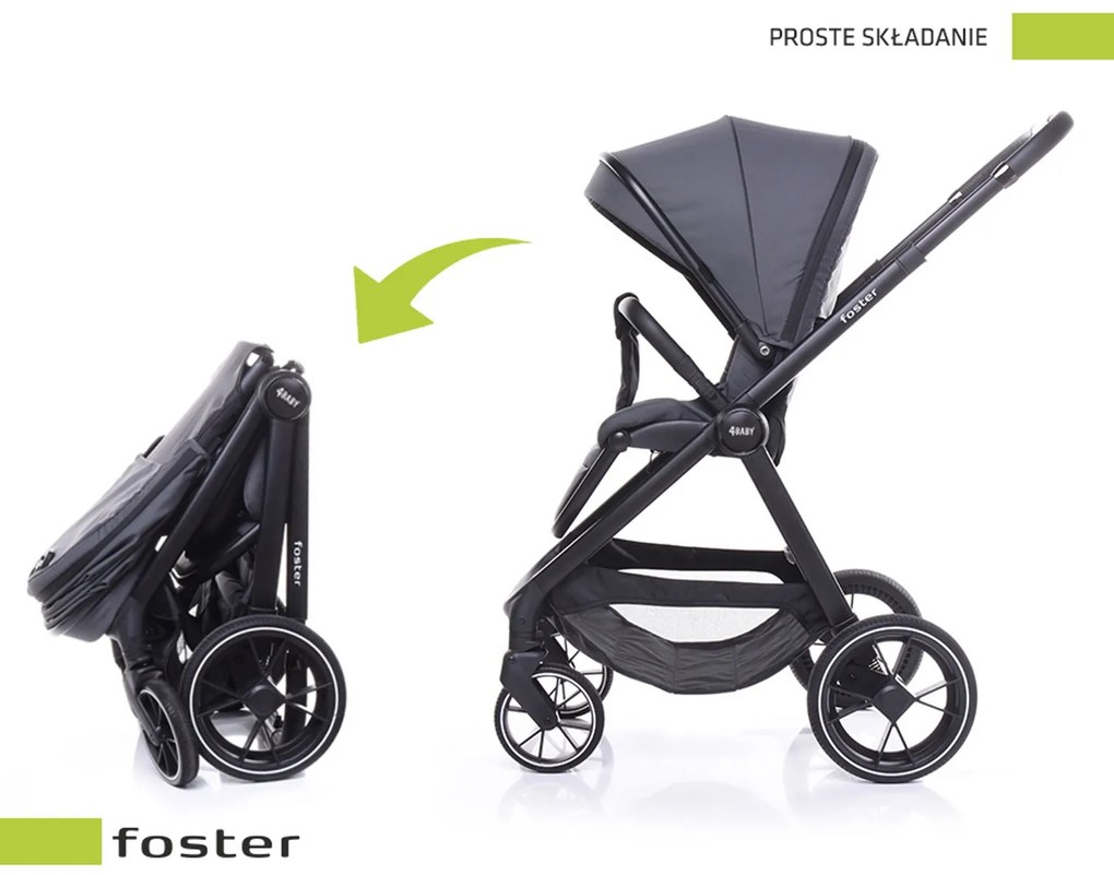 4Baby Kočárek 2v1 FOSTER  grafit