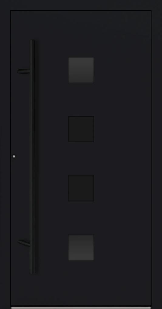 Hliníkové vchodové dveře FM Turen Premium P90 M23 BLACKLINE černá RAL9005 Orientace dveří: Levé, otevírání dovnitř, Standardní rozměr dveří včetně rámu: 100 cm x 200 cm - vnější rozměr rámu