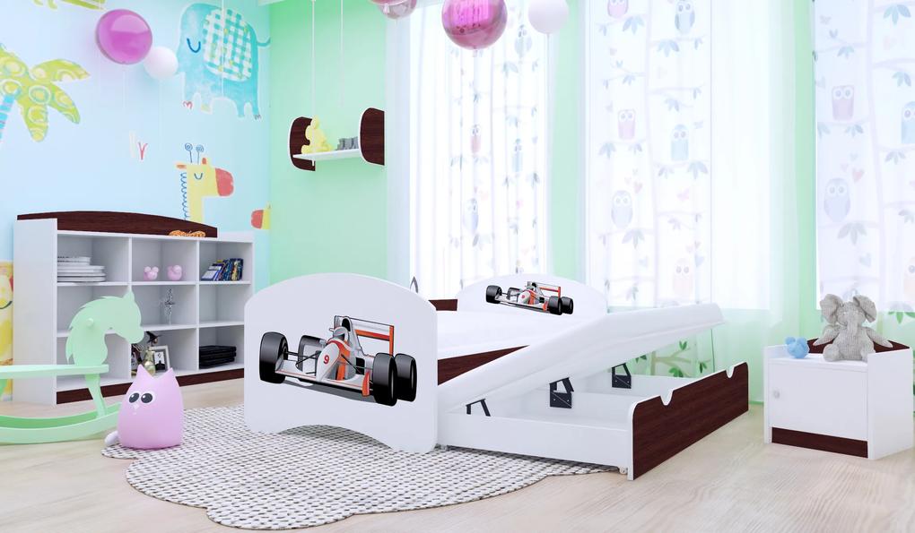 Svět pokojů Dětská postel Kevin pro dvě děti - formule + matrace zdarma Barva: Bílá, Rozměr: 160x80 cm, Zábrana: NE