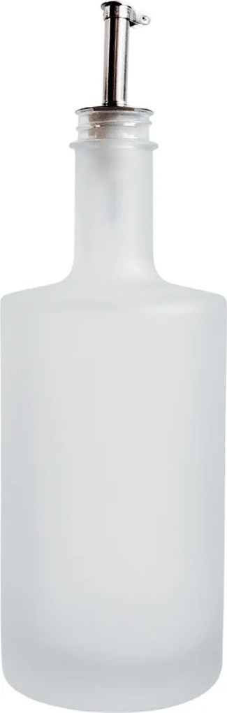 Skleněná láhev na olej 500 ml bílá mléčná s nerezovou nálevkou VILO