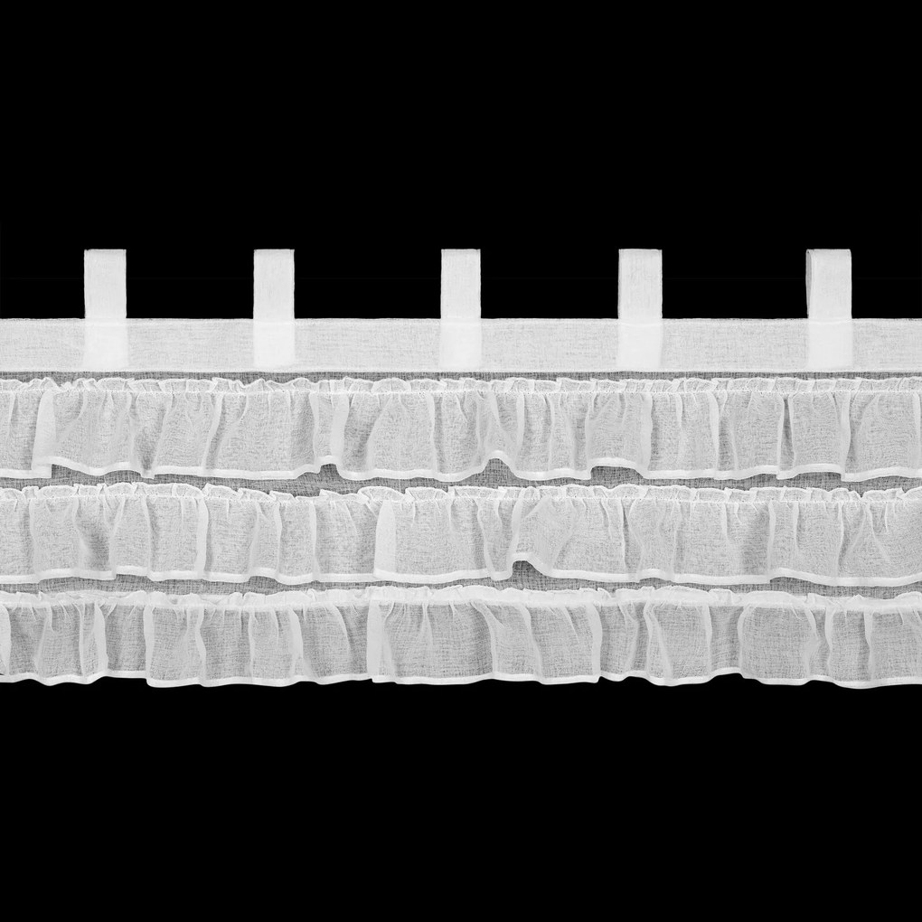 KRÁTKÁ ZÁCLONA NA POUTKÁCH LILIA1 150X45 CM BÍLÁ