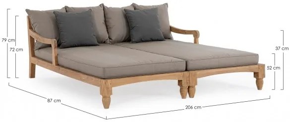 BIZZOTTO Teakový lounge set BALI hnědý