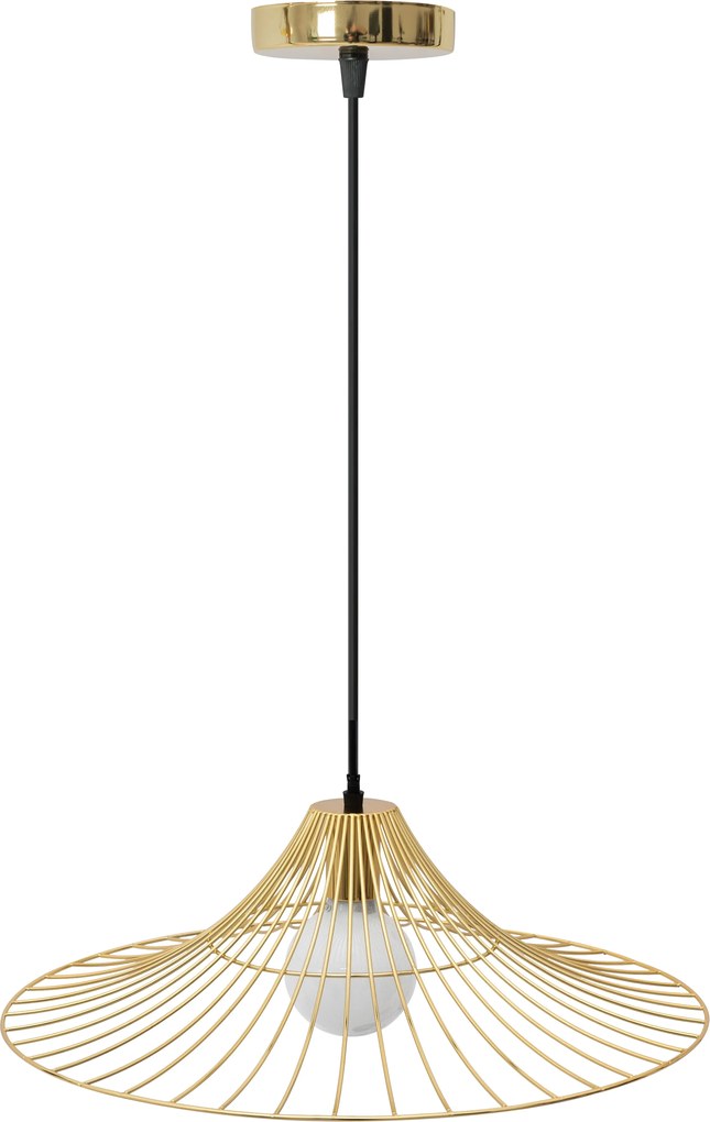 Toolight - Stropní lampa závěsná plochá kulatá 1xE27 APP499-1CP, zlatá, OSW-00612