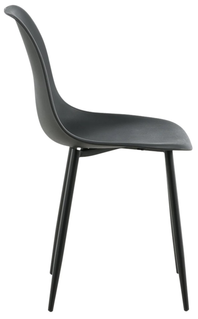 Jídelní židle Polar, 2ks, černá, S45,5xD58xV81