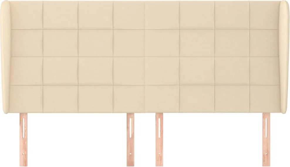 Čelo postele typu ušák krémové 183x23x118/128 cm textil 3117975
