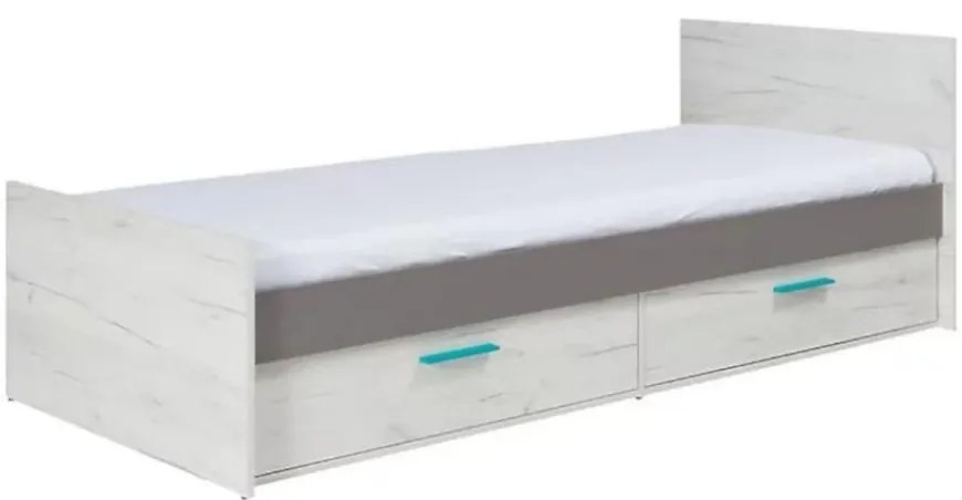 Postel Rest 90 cm Seda/Dub Bila