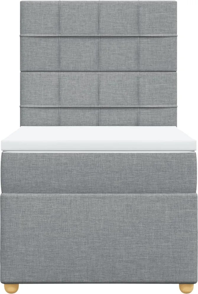 Box spring postel s matrací světle šedá 90x200 cm textil 3293463