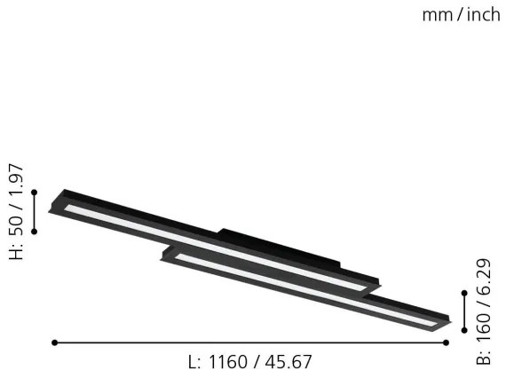Eglo 99411 - LED RGB Stmívatelné stropní svítidlo SALITERAS-C 2xLED/10W/230V