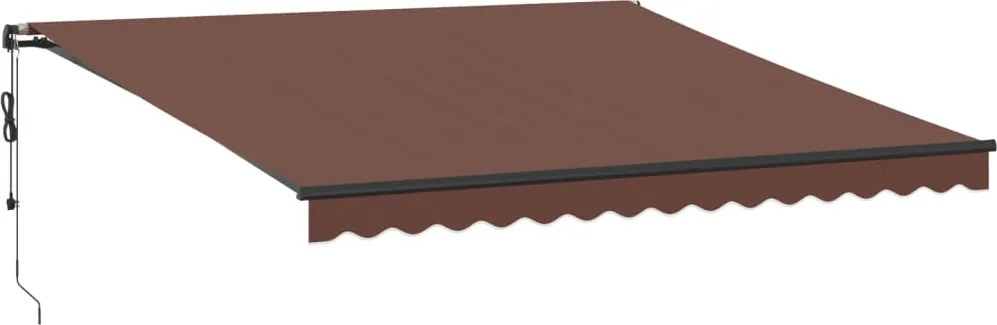 Automatická zatahovací markýza s LED světly hnědá 400 x 350 cm 3215406