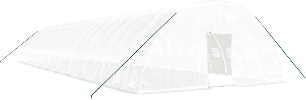 Skleník s ocelovým rámem bílý 120 m² 20 x 6 x 2,85 m 3188124
